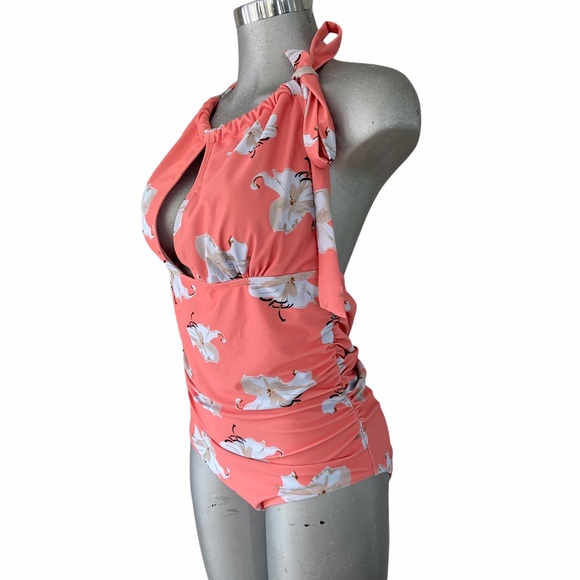 Eomenie | Swim | One Piece Bathing Suit Swimsuit Floral Coral Bohemian ...